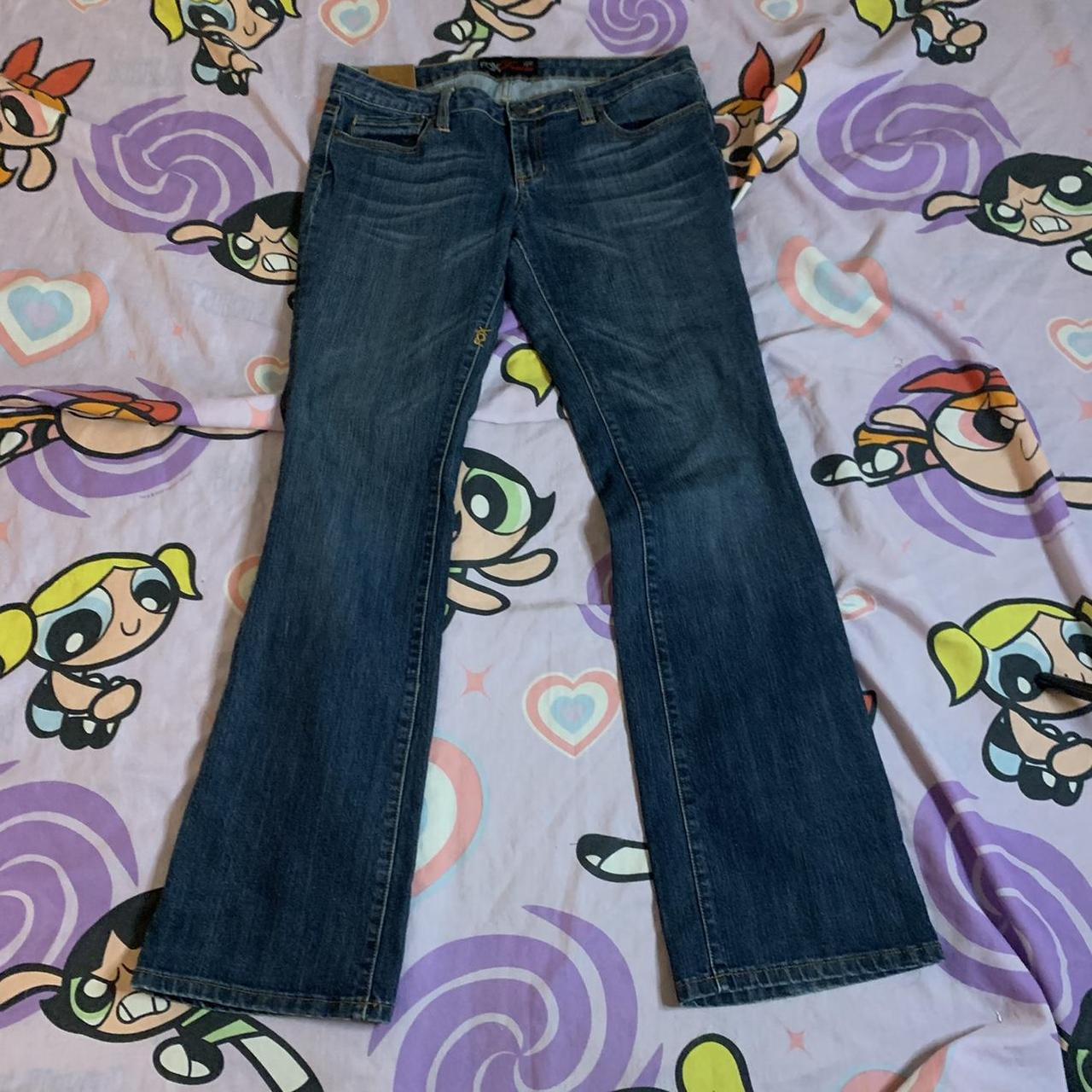Y2k grunge Fox Racing Jeans. Midwash denim jeans... - Depop