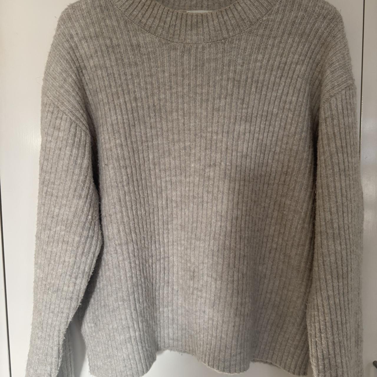 Beige marle greige H&M sweater #grey #sweater | Depop