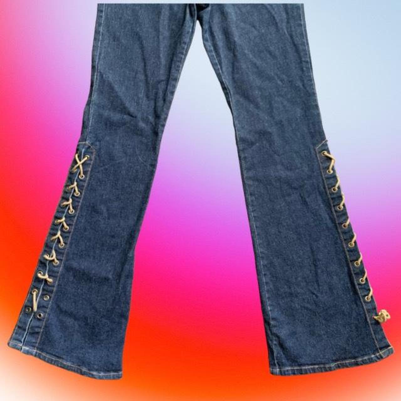 Vintage y2k Mudd Yo! Clothing Lace up Low rise Denim... - Depop