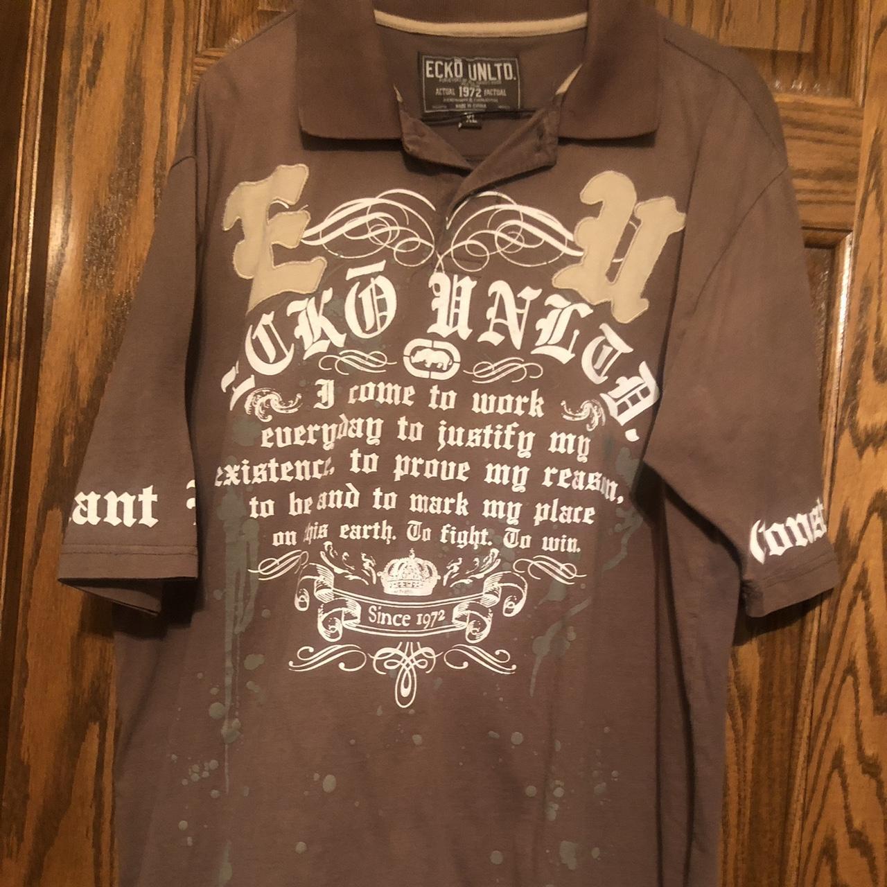 Brown Ecko Unltd polo shirt. Men’s Size XL - Depop
