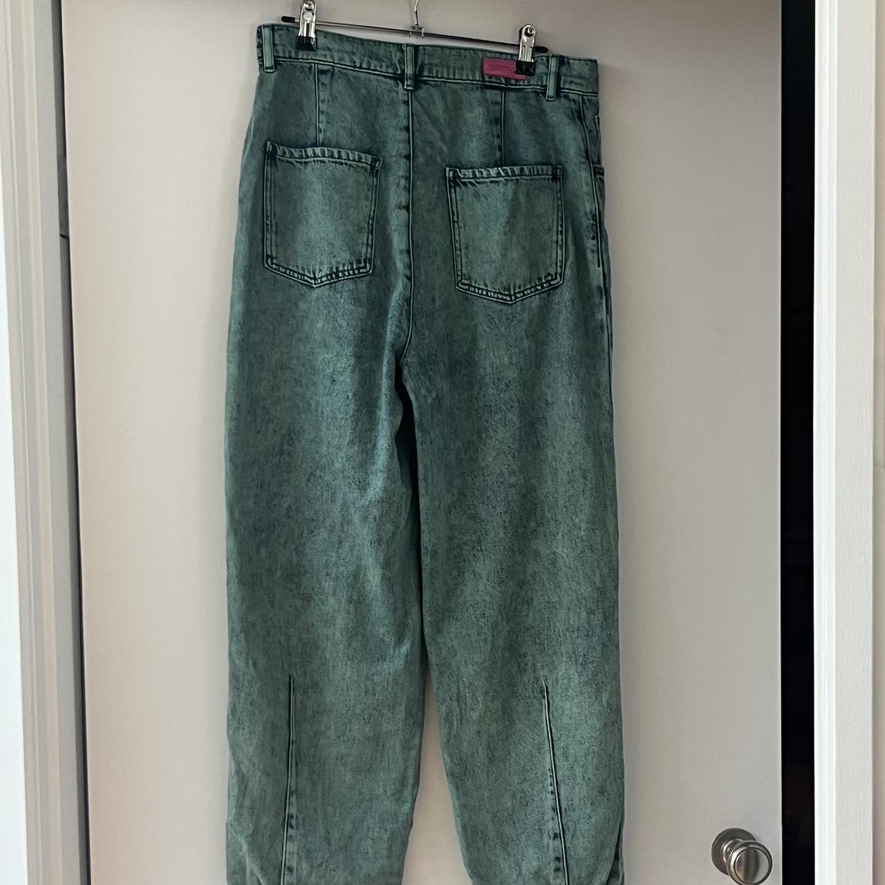 Green acid wash denim jeans by Gorman, size 12.... - Depop