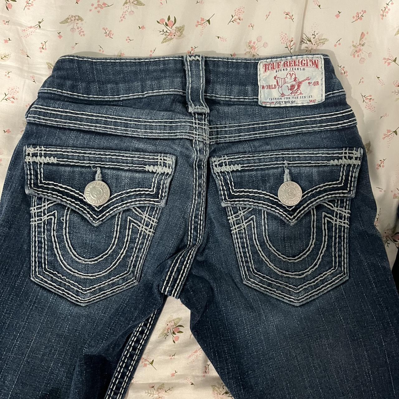 super cute true religion bootcut jeans 🫧 size 23 or... - Depop