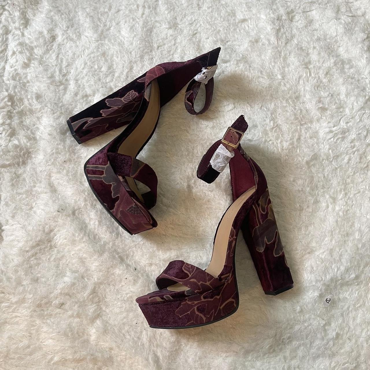 2 sizes left!!! 8 & 9 Cute burgundy Velvet ankle... - Depop