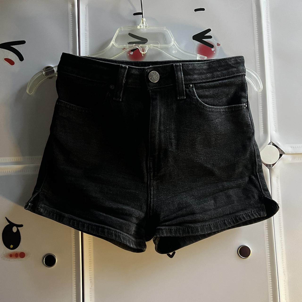 BDG 25W Pin Up Super High Shorts Black denim,... - Depop