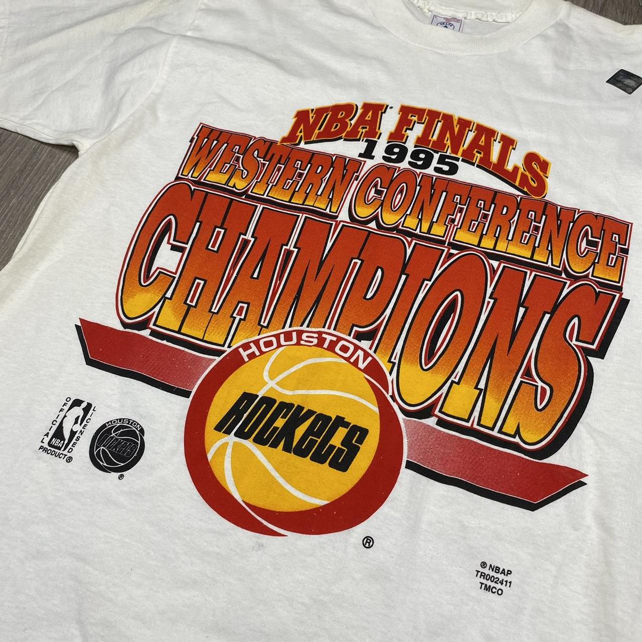 Vintage 1995 Houston Rockets NBA Championship Tshirt... - Depop