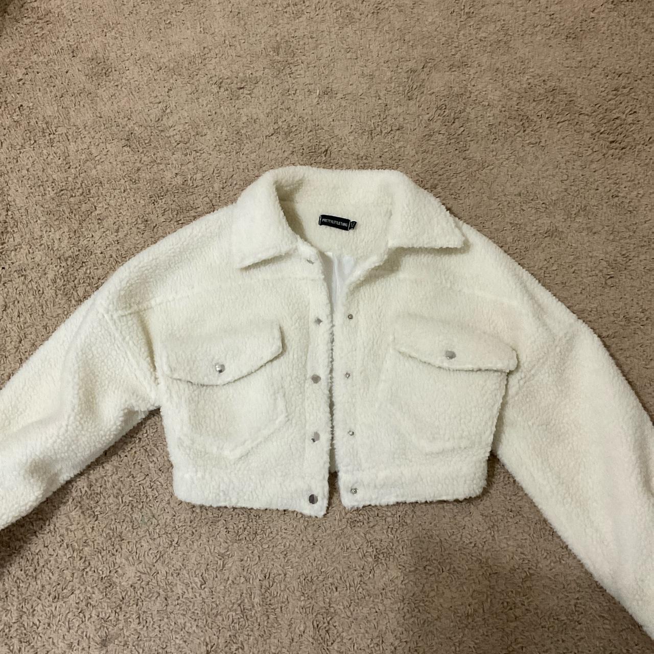 PrettyLittleThing Women's Cream Jacket | Depop