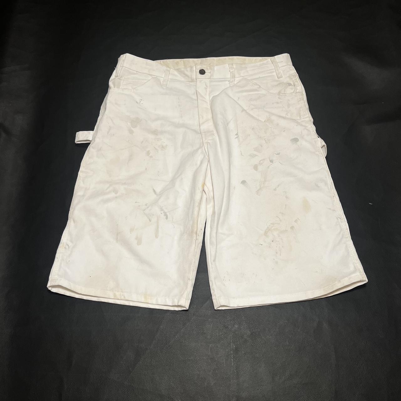 Distressed sherwin Williams painter shorts Super... - Depop