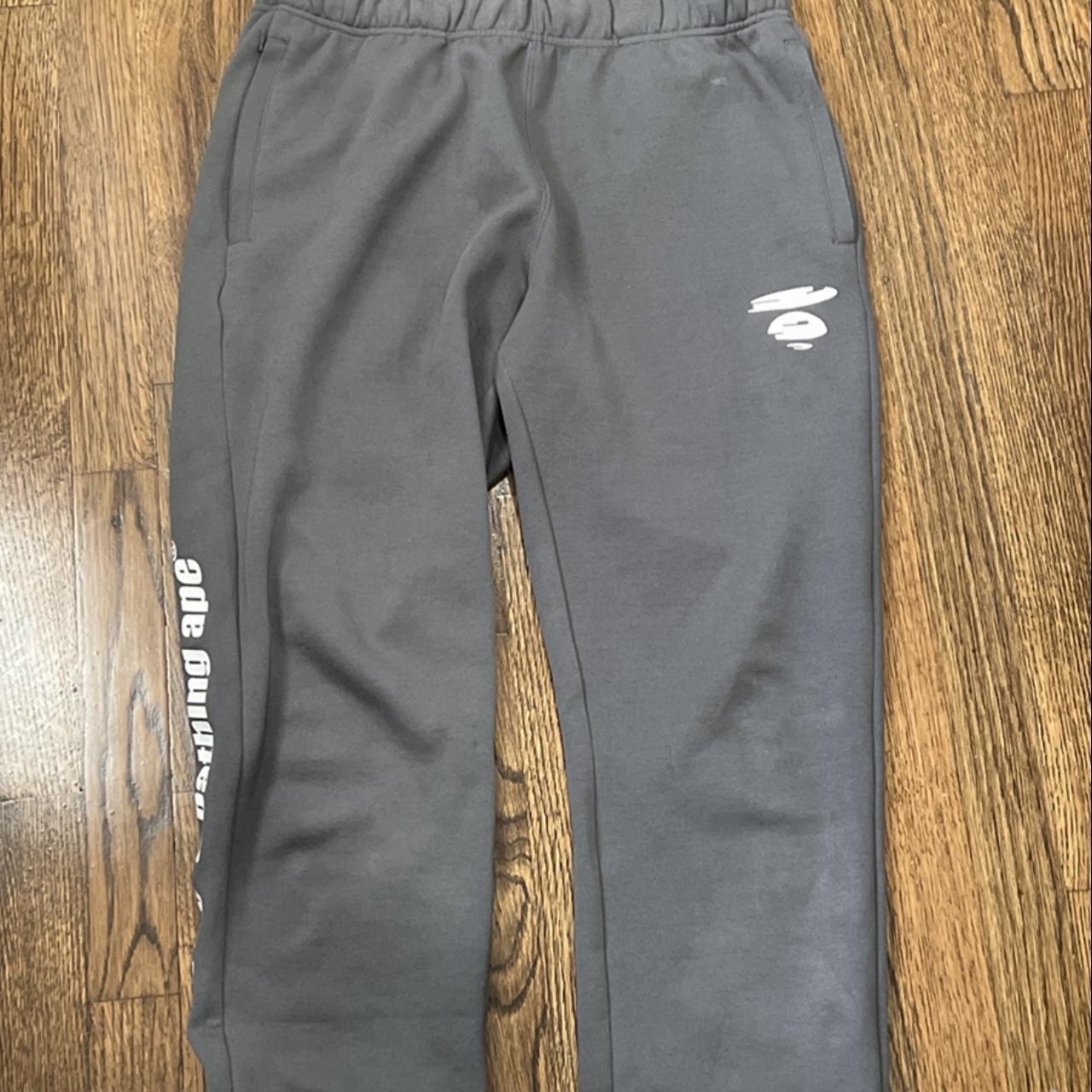 grey bape sweatpants in perfect condition never worn... - Depop