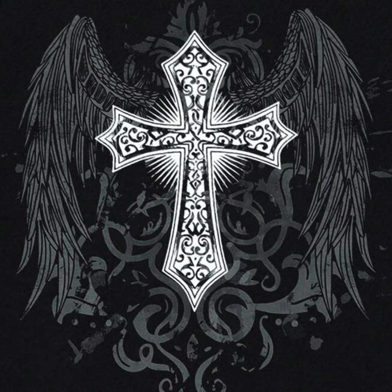 Cool Affliction Type Angel Cross Graphic Tee *Item... - Depop