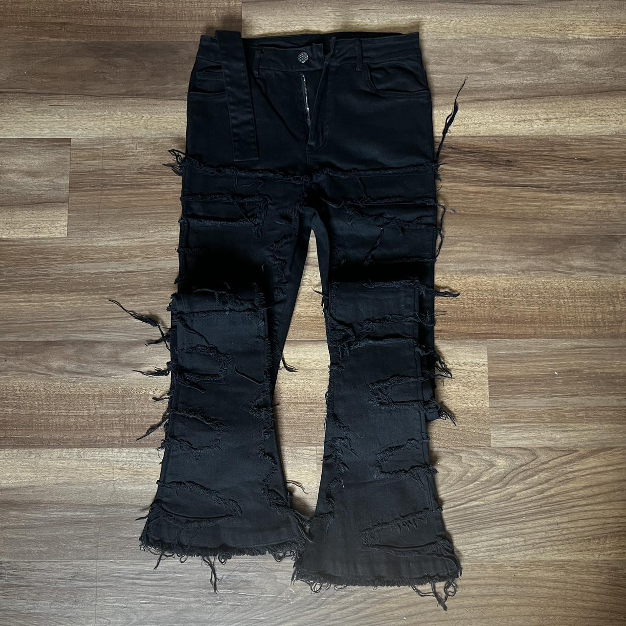 Black Guapi Stacked Jeans Size 30 - Depop