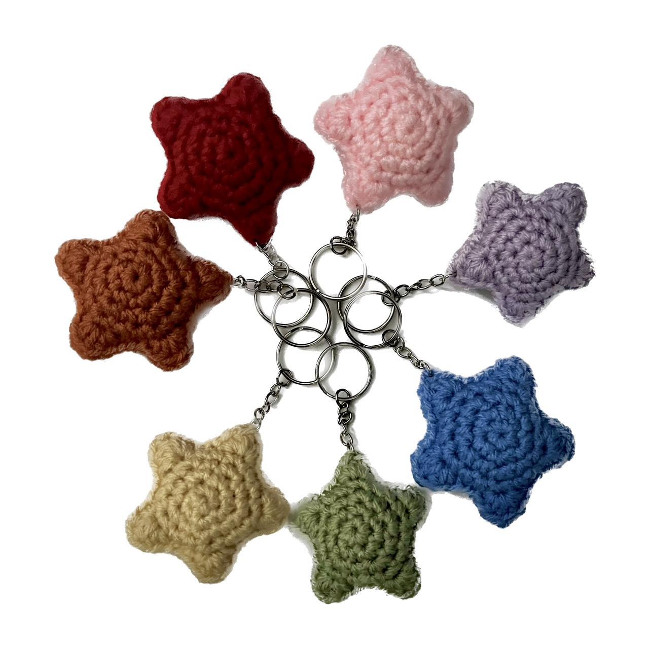 A crocheted star keychain. Comes in multiple colors... - Depop