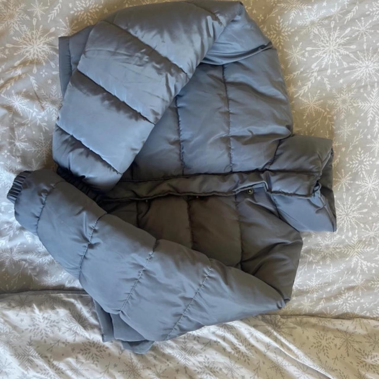 Grey Rising puffer jacket #pufferjacket worn a few... | Depop