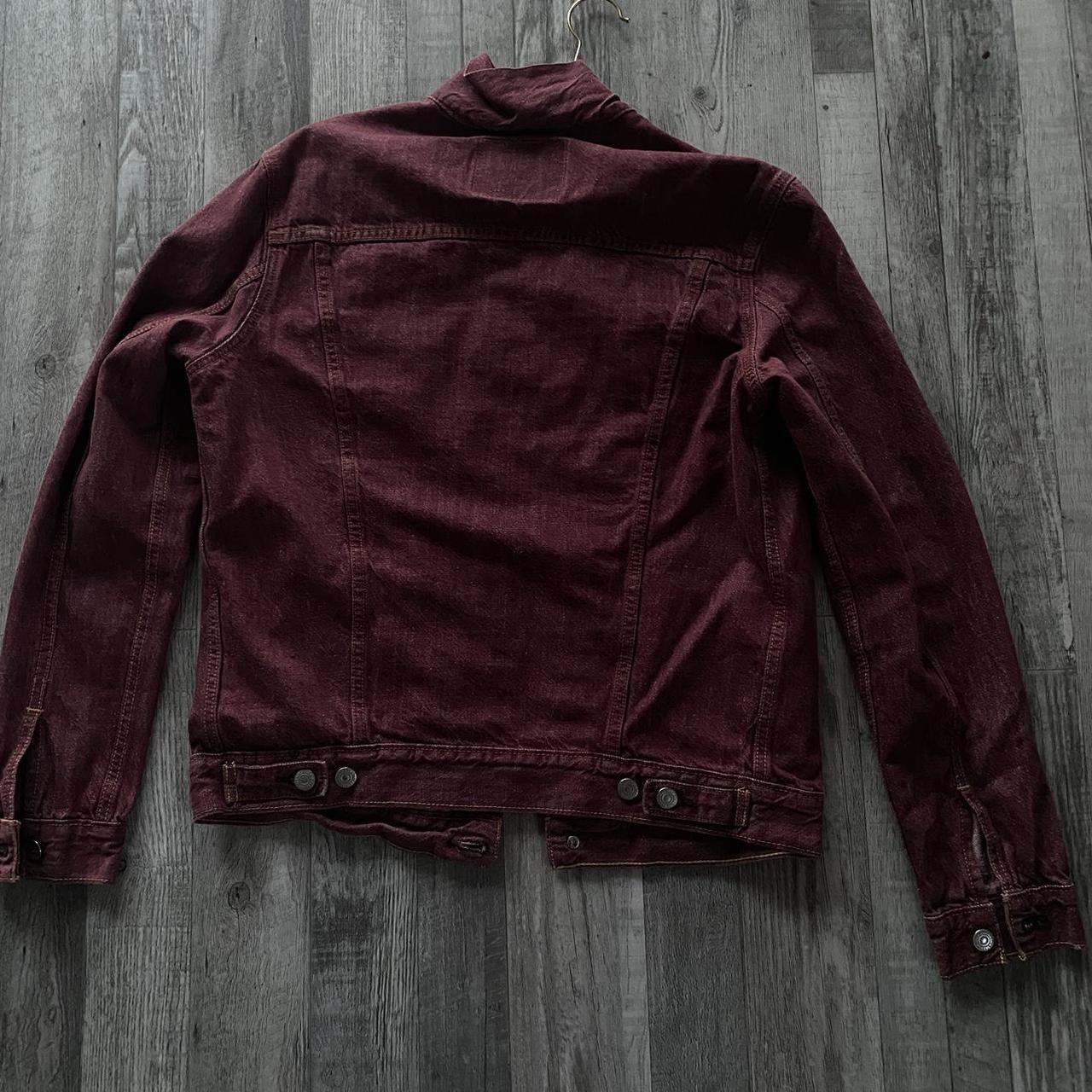 Ashy Burgundy/Red Levi Jacket. Sz M - Depop