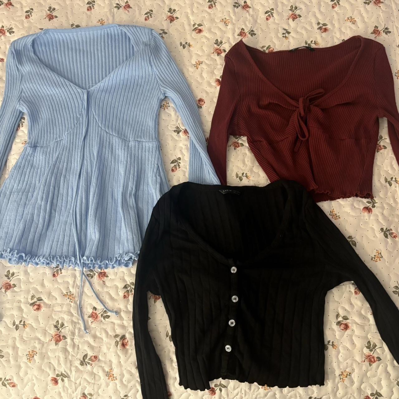 3 pc SHEIN longsleeve bundle they all fit size medium - Depop