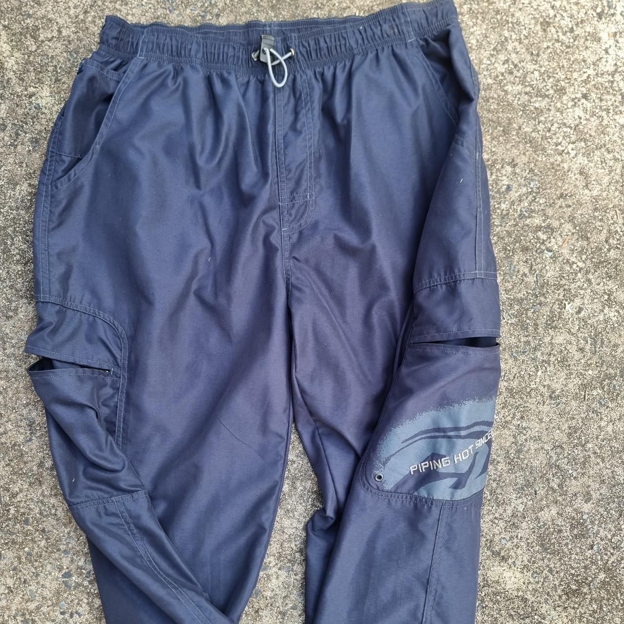 Vintage Navy Piping Hot utility pants. Waterproof... - Depop