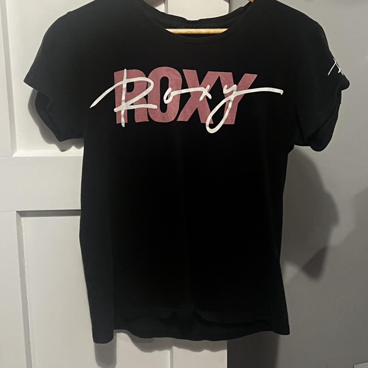 roxy shirt some cracking on the writing but besides... | Depop