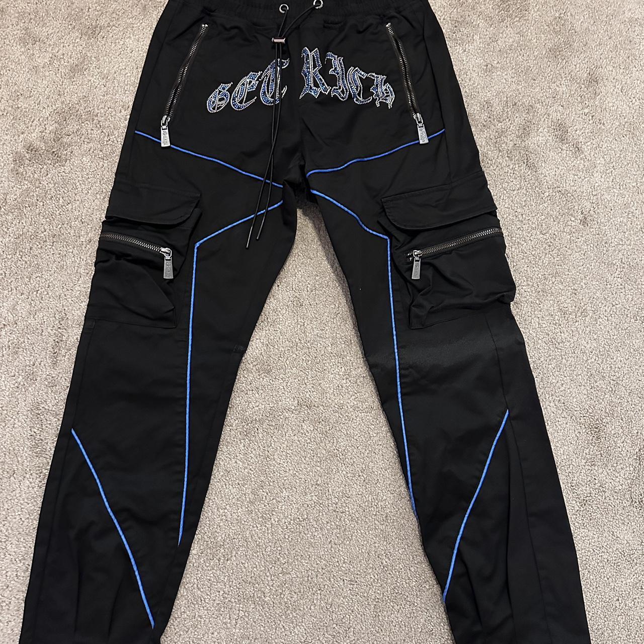 Black Guapi Crystal Tactical Pants | Depop