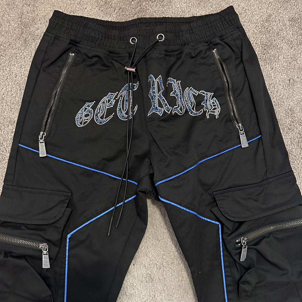 Black Guapi Crystal Tactical Pants | Depop