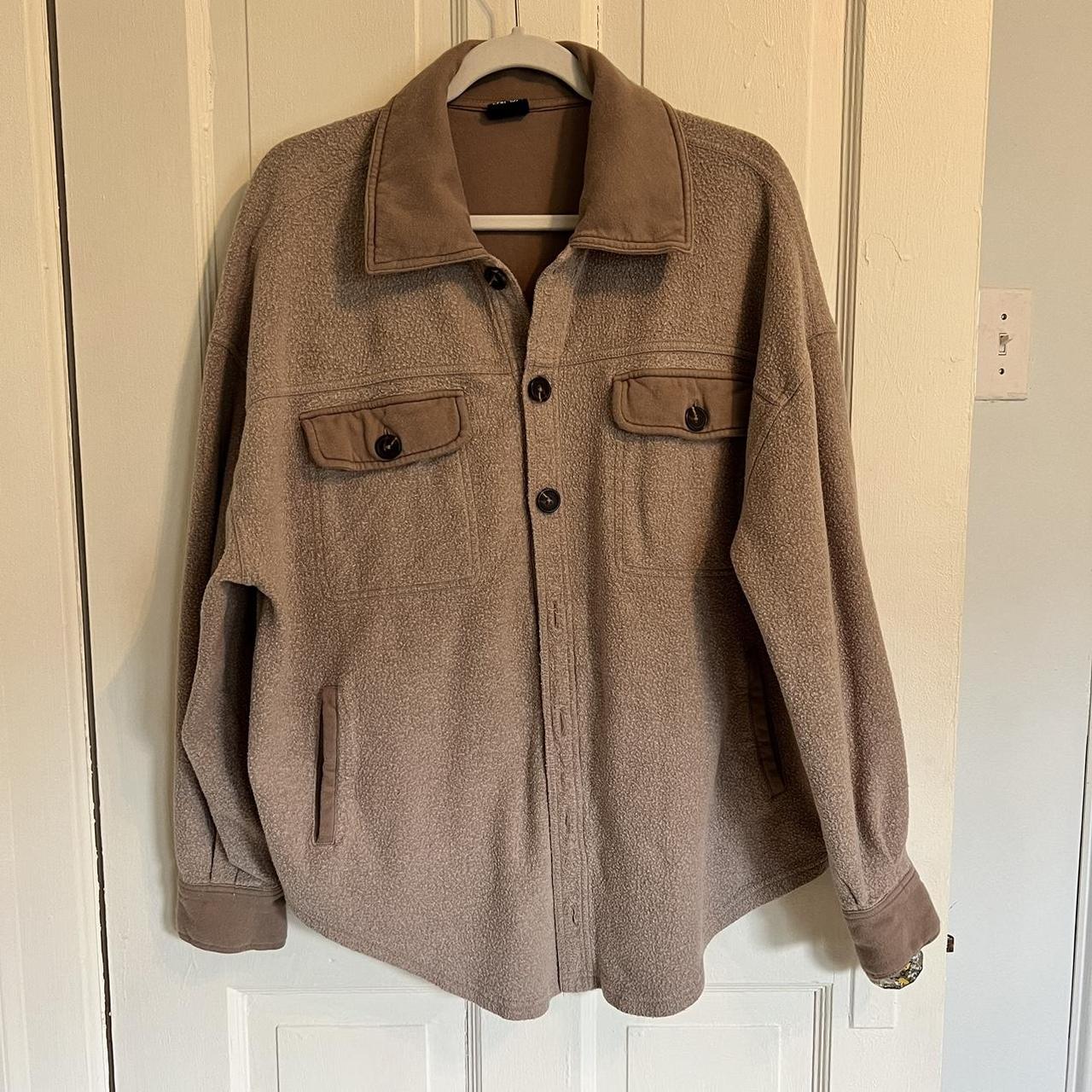 Light brown soft shacket Size XS/S, but very... - Depop