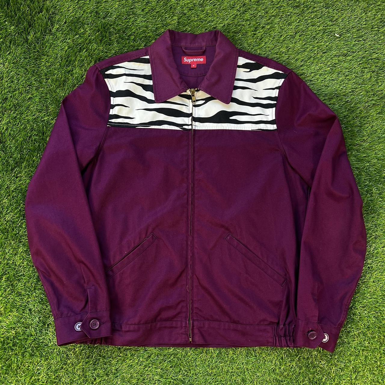 Supreme Jacket. Work jacket style with zebra print... - Depop