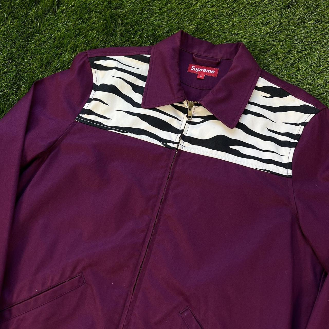 Supreme Jacket. Work jacket style with zebra print... - Depop