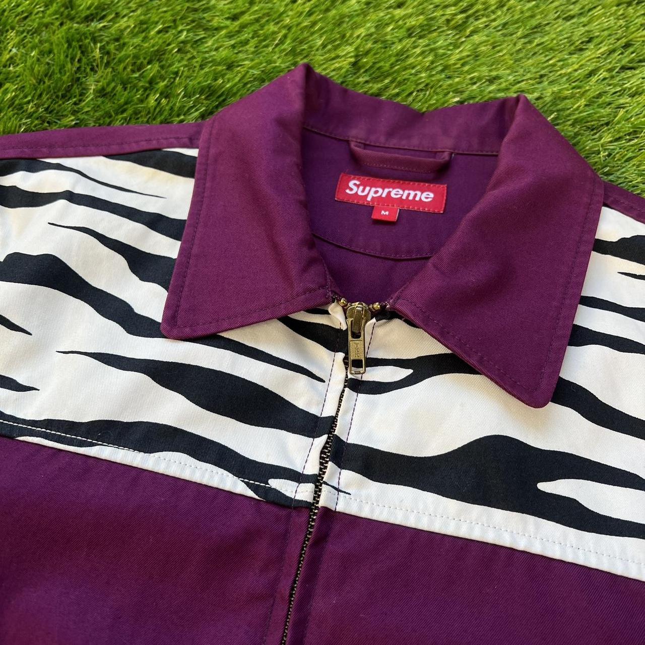 Supreme Jacket. Work jacket style with zebra print... - Depop