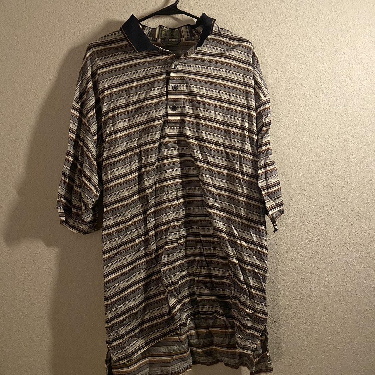 Super Wrinkled Striped Polo Shirt Men’s 2XL | Just... - Depop