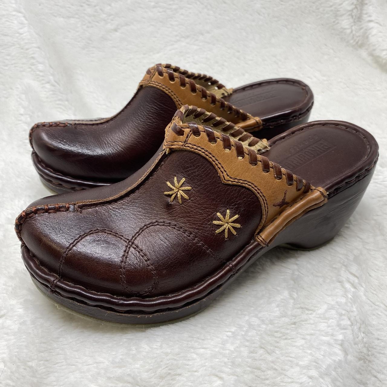Leather Clog Mules Pikolinos Whipstitch Brown EUR 35... | Depop