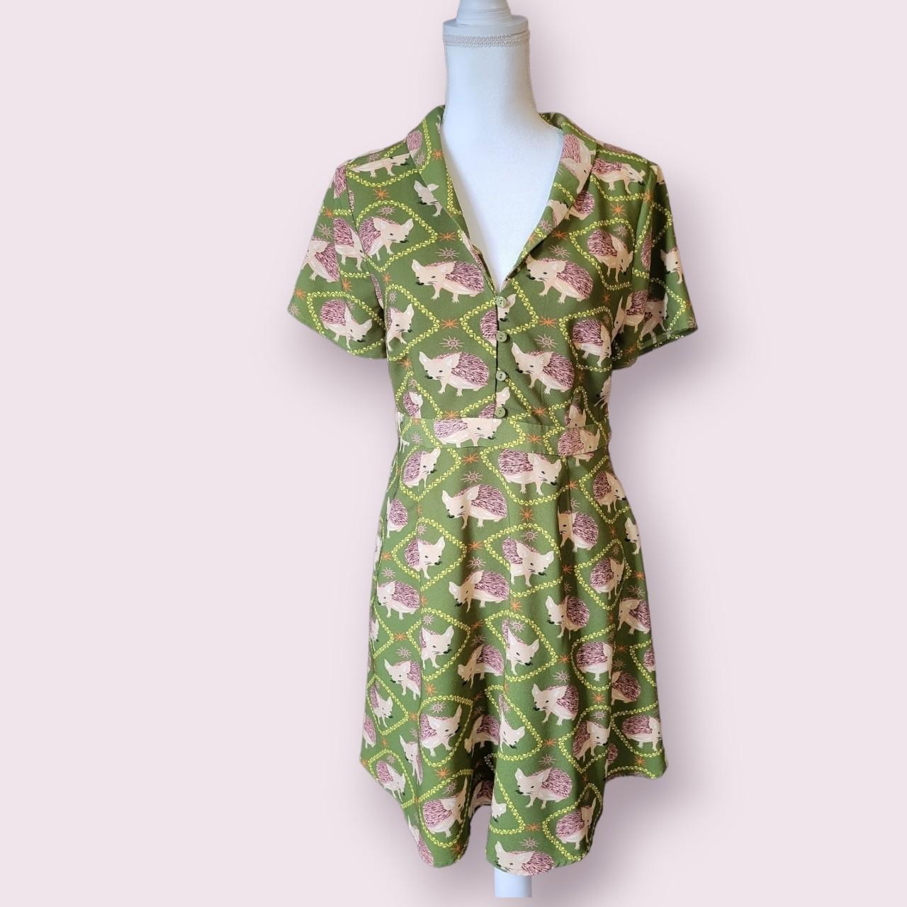 Modcloth Hedgehog fit and flare dress 🦔 Size 8, DM... - Depop