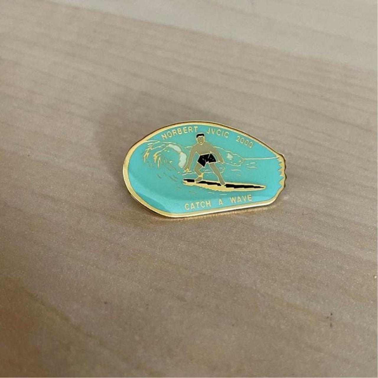 Vintage Y2K Surfer Surf Pin Norbert JVCIC 2000 Catch... | Depop