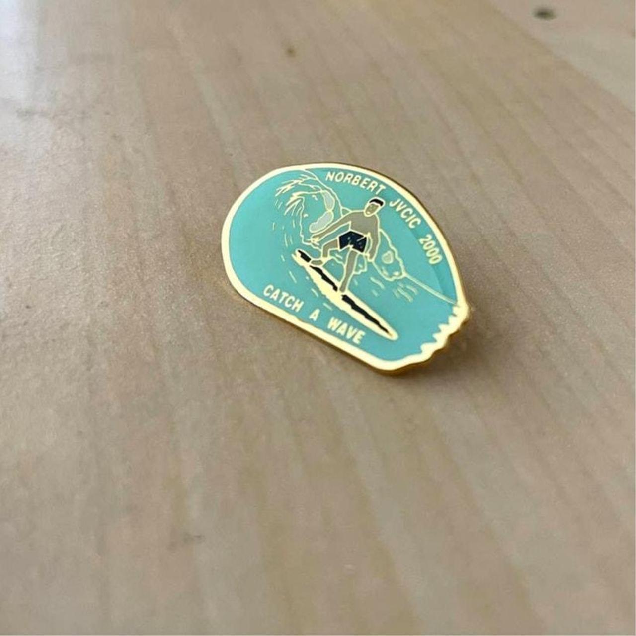 Vintage Y2K Surfer Surf Pin Norbert JVCIC 2000 Catch... | Depop