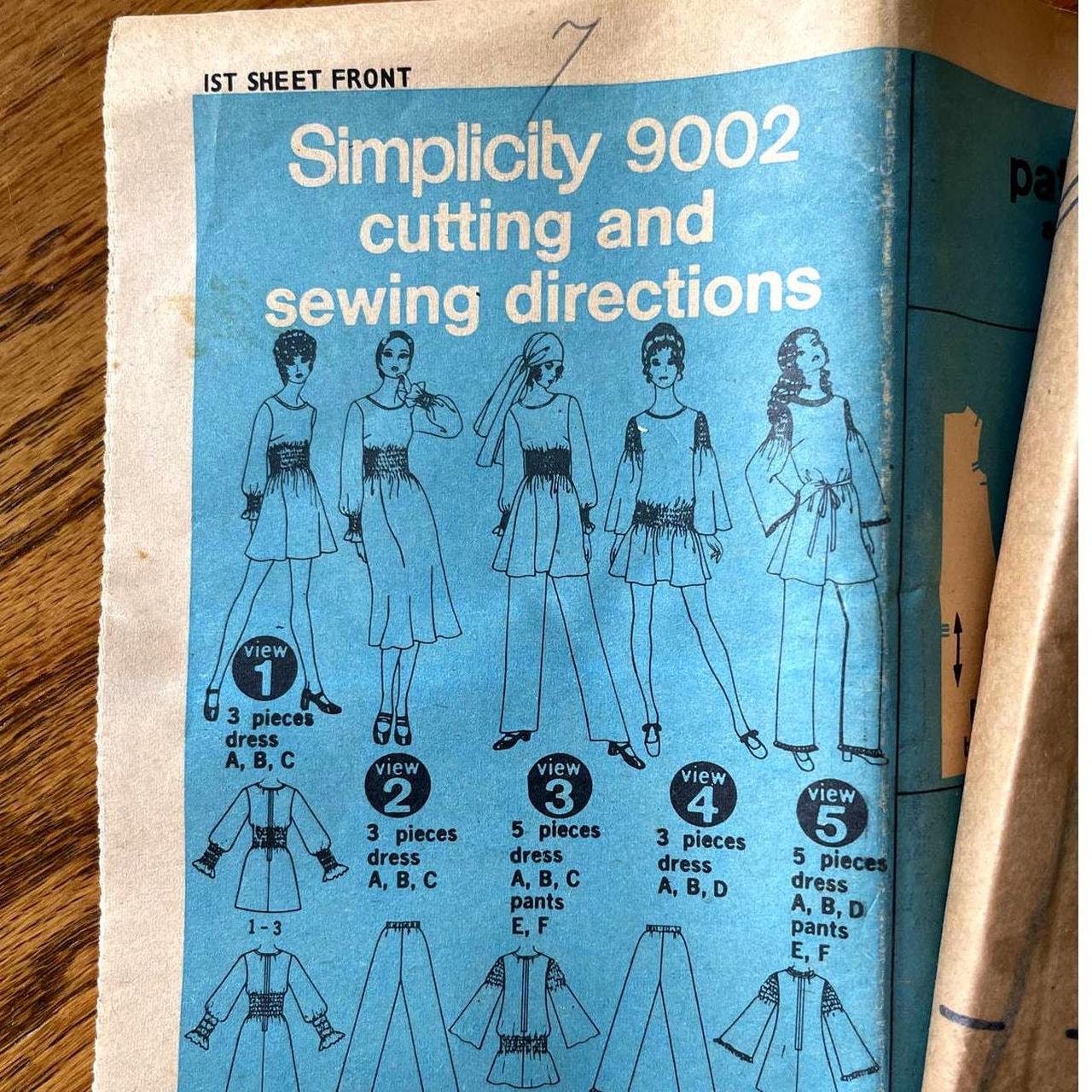 Vintage 1970s Simplicity 9002 Sewing Pattern Size... | Depop