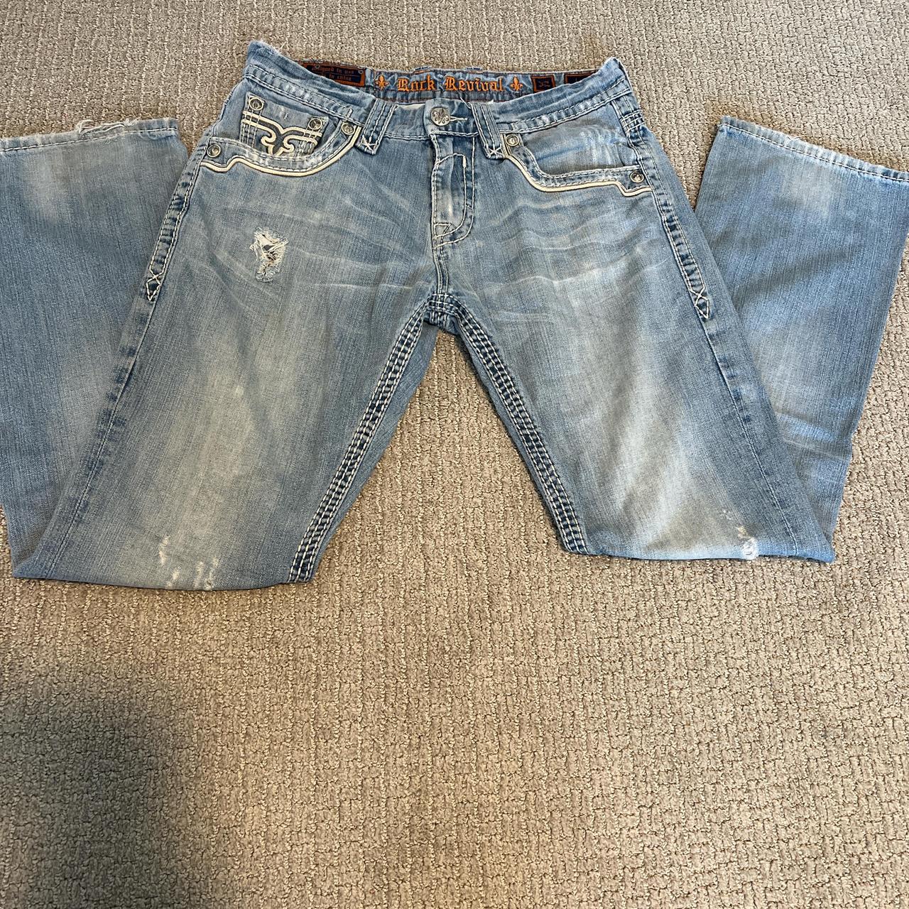Rock Revival Jeans Style - Leon , Relaxed Straight... - Depop
