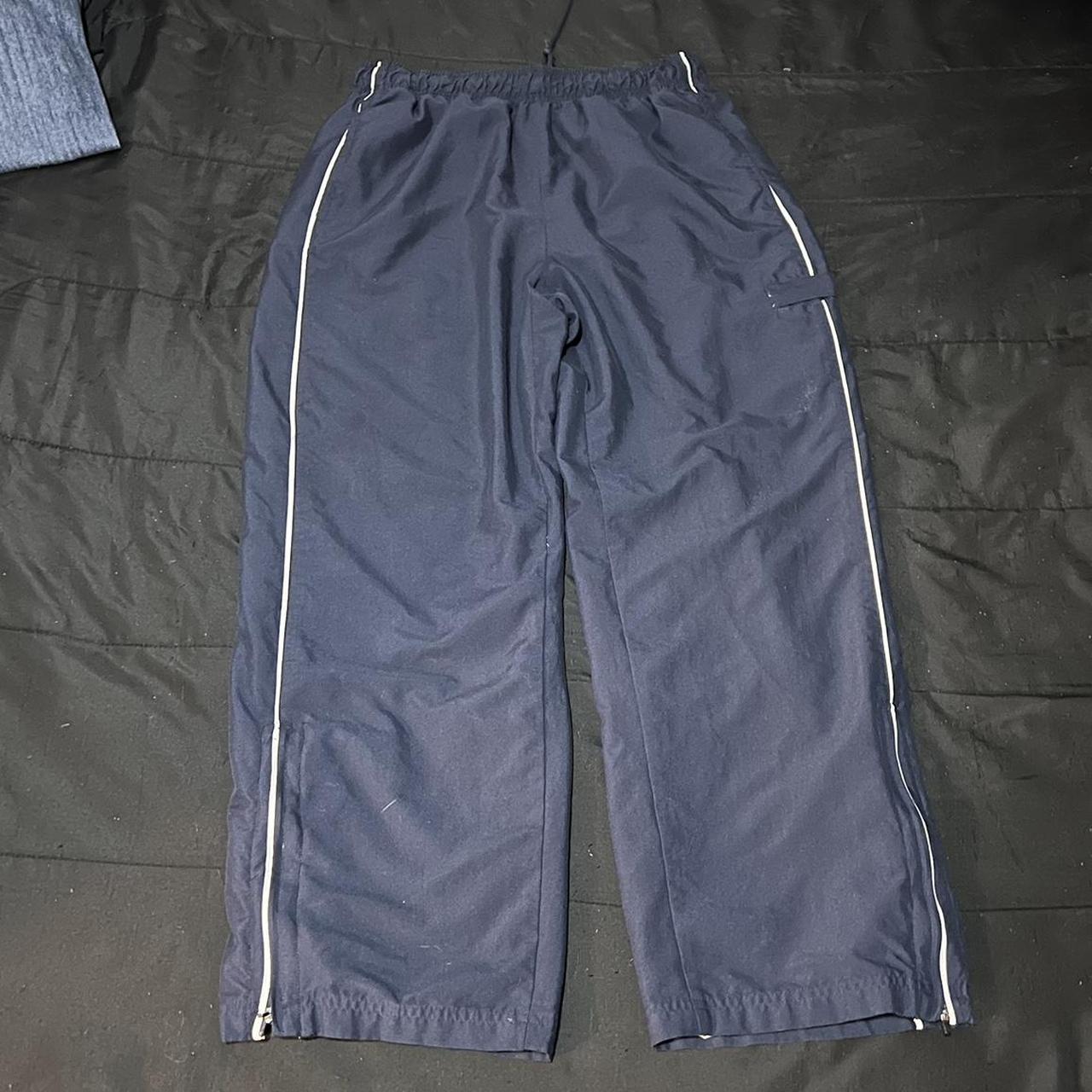 Tek gear track pants size L super sick zippers at... - Depop