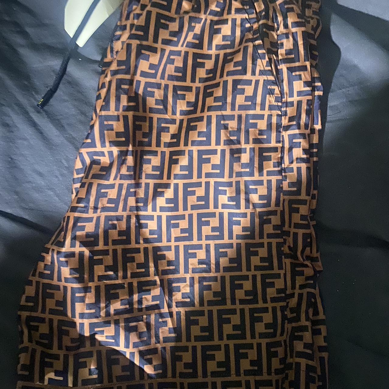 Fendi Men's Brown and Black Swim-briefs-shorts | Depop