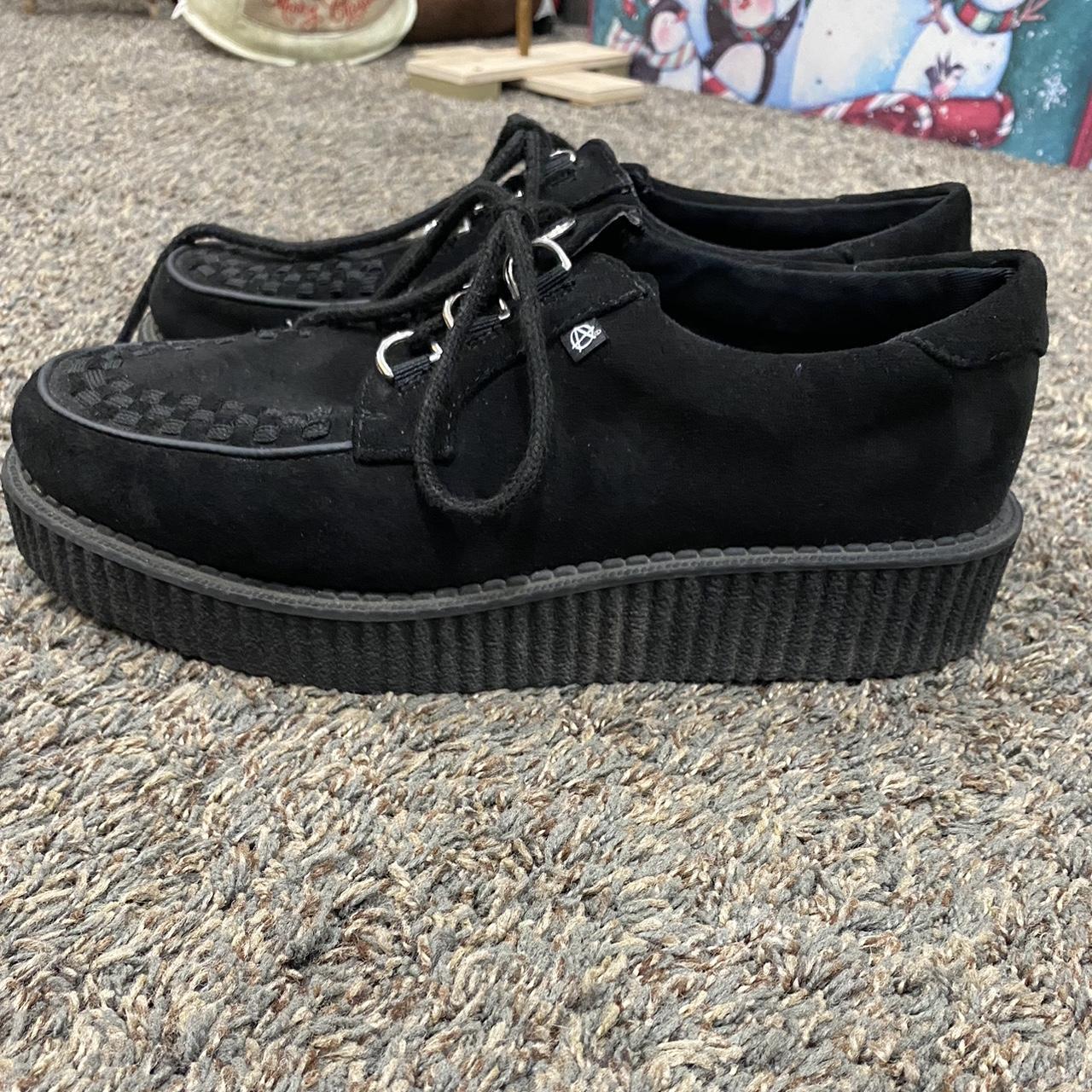 All Black Platform TUK Creeper shoes i don't have... - Depop
