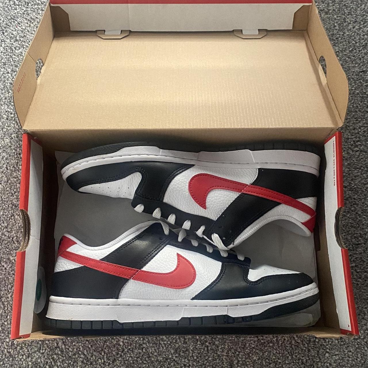 Nike Dunk Low Retro - University Red/ Black (UK 8) - Depop