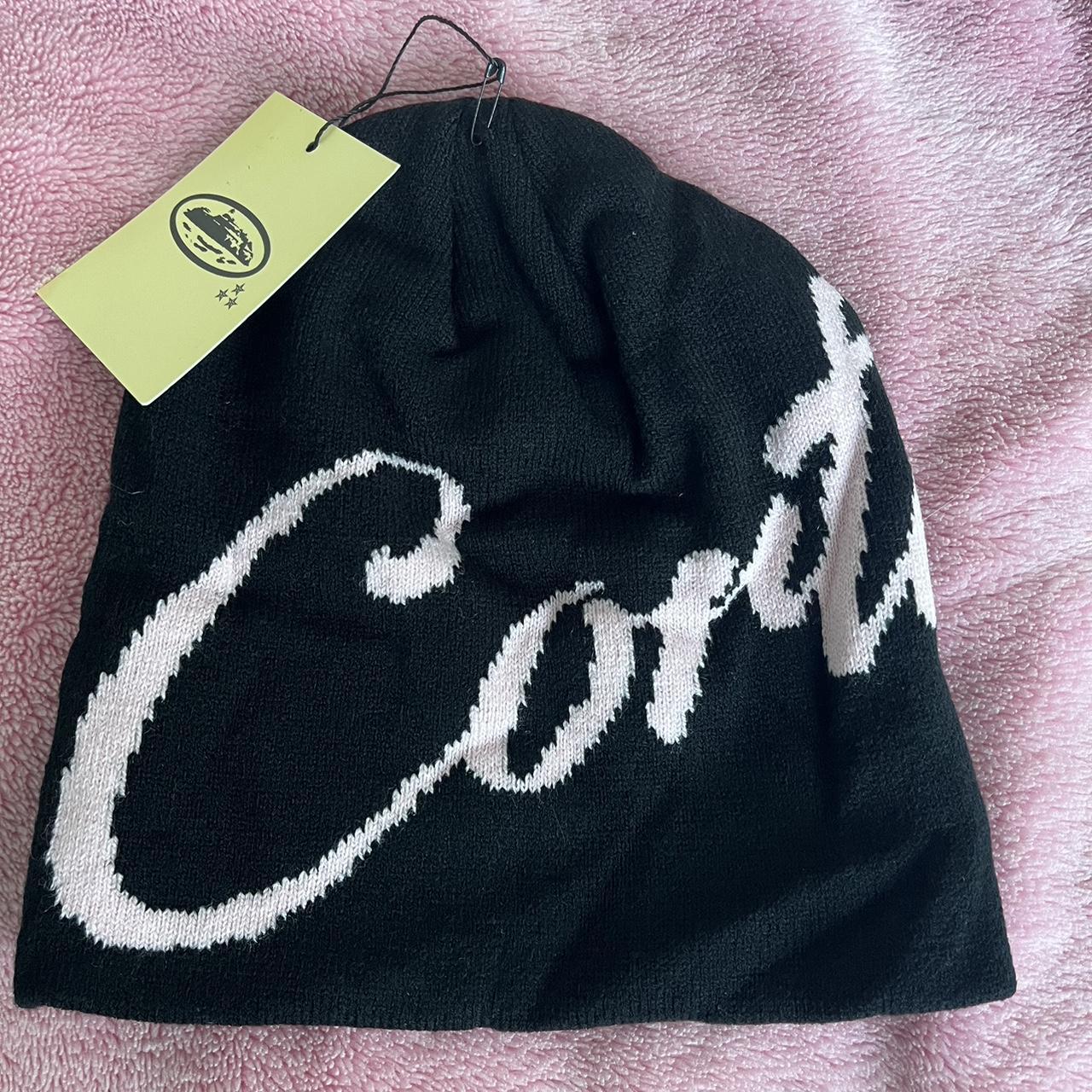 corteiz beanie brand new never been used pink and... - Depop