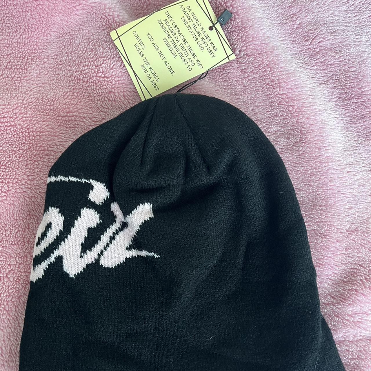 corteiz beanie brand new never been used pink and... - Depop