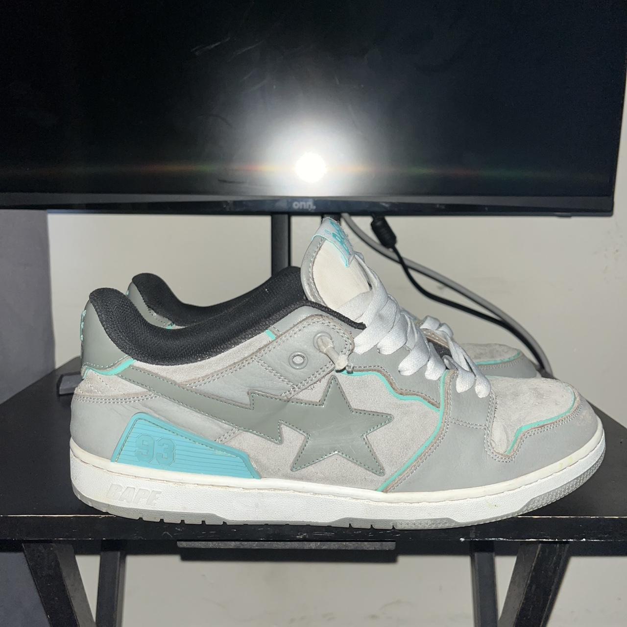 Grey and Blue SK8 Bapestas NEGOTIABLE No Box | Depop