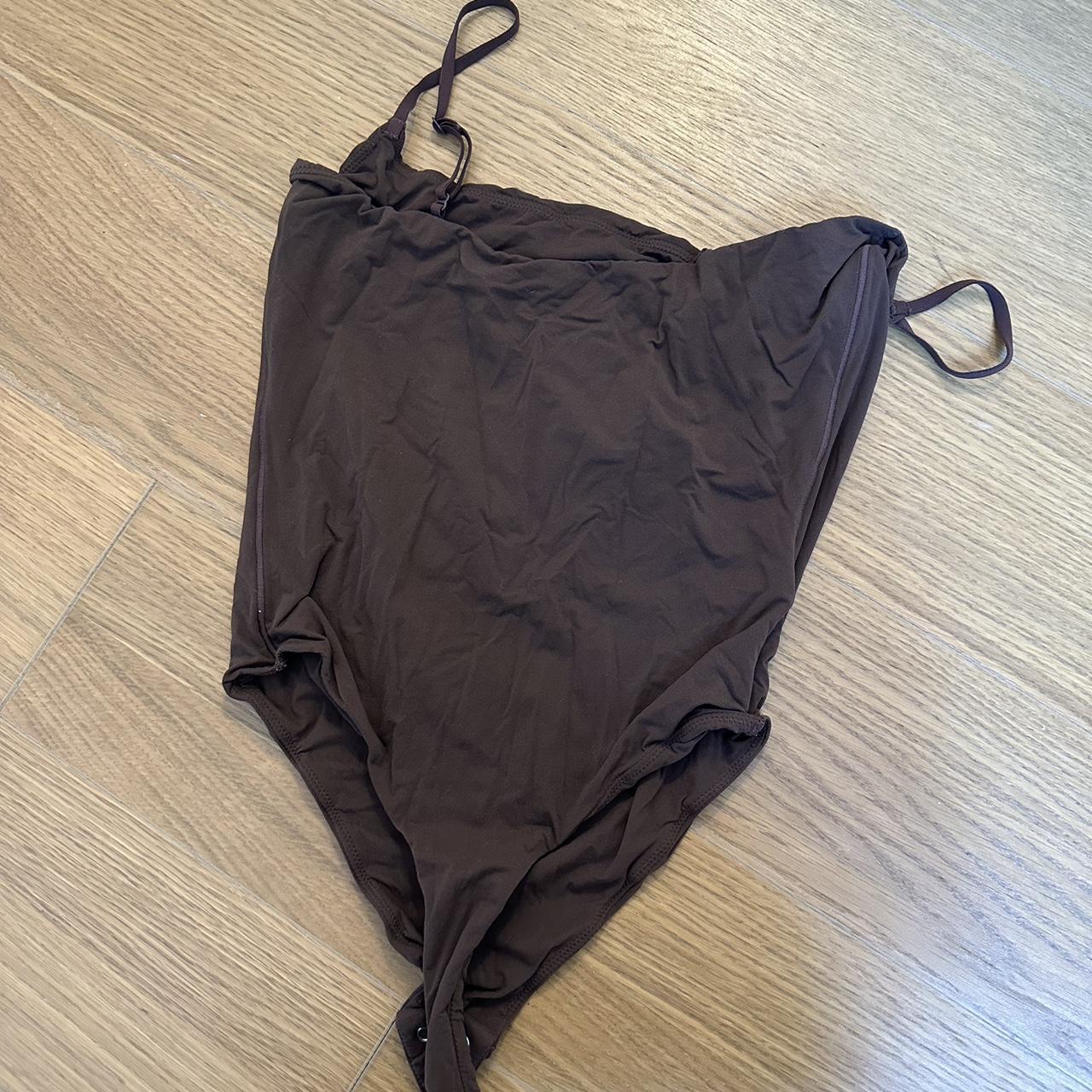 SKIMS thong bodysuit in brown *perfect condition... - Depop