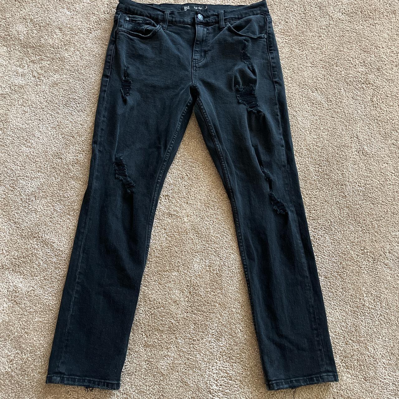Black Ripped Pants - Depop