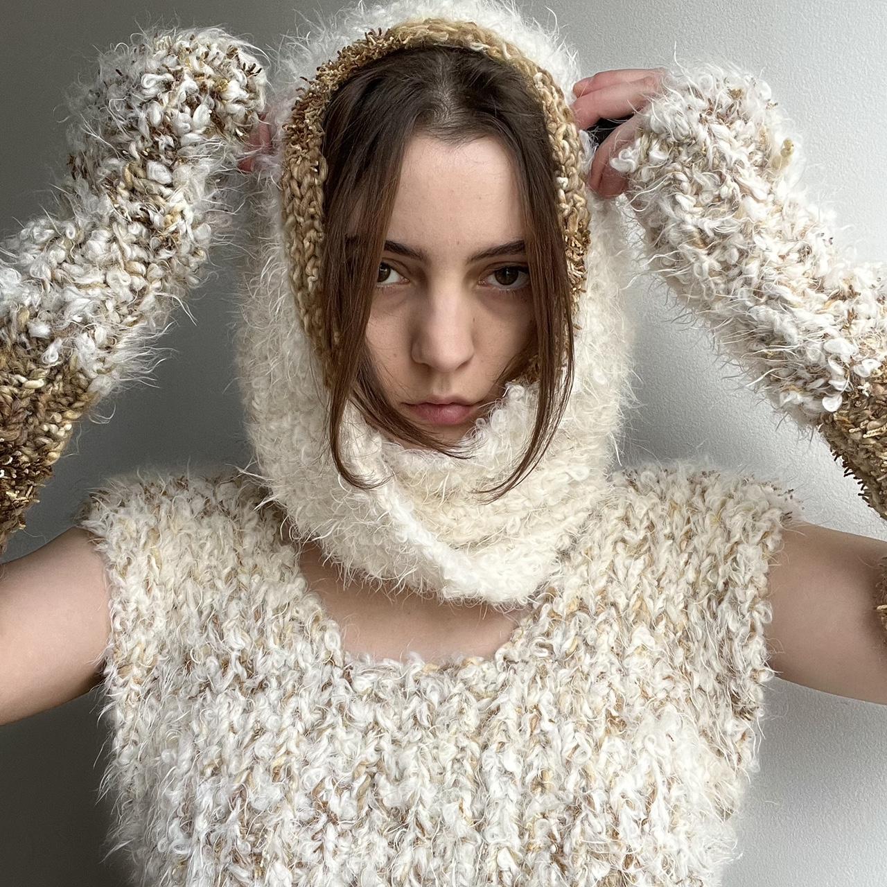 Women's White and Tan Hat | Depop