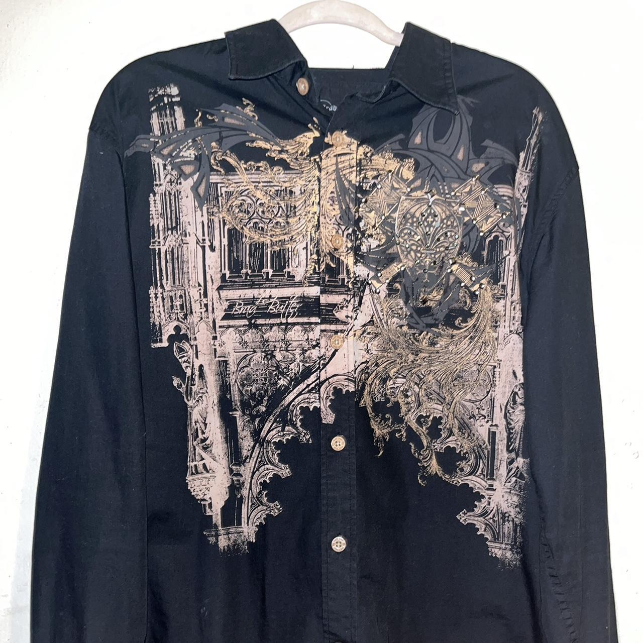 CRAZY BRAD BUTTER BUTTON UP Y2K🔥🔥 SIZE L #bradbutter... - Depop