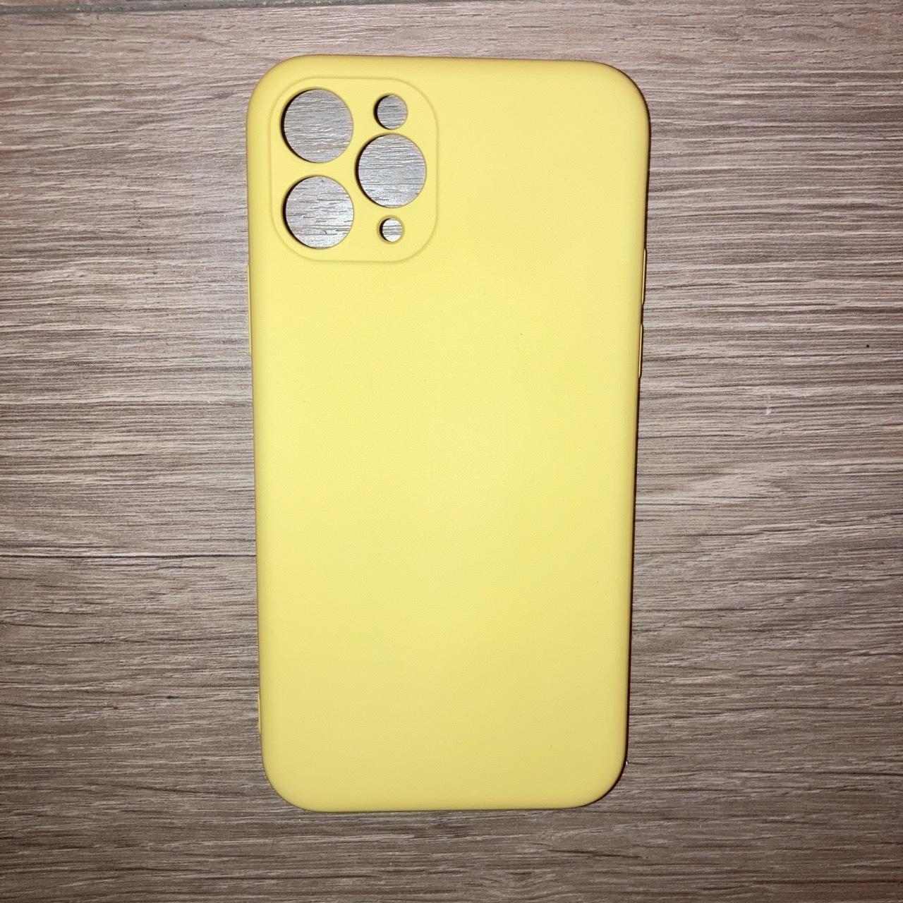 Yellow iphone 11 pro cover case silicone... - Depop