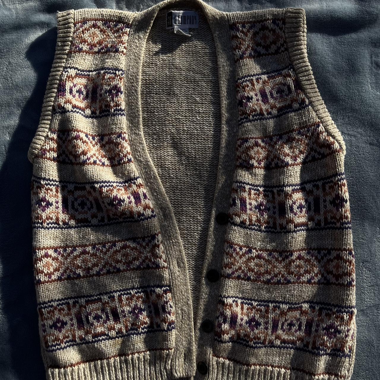 SK&Company tan multi colored vest l Size:small (fits... - Depop