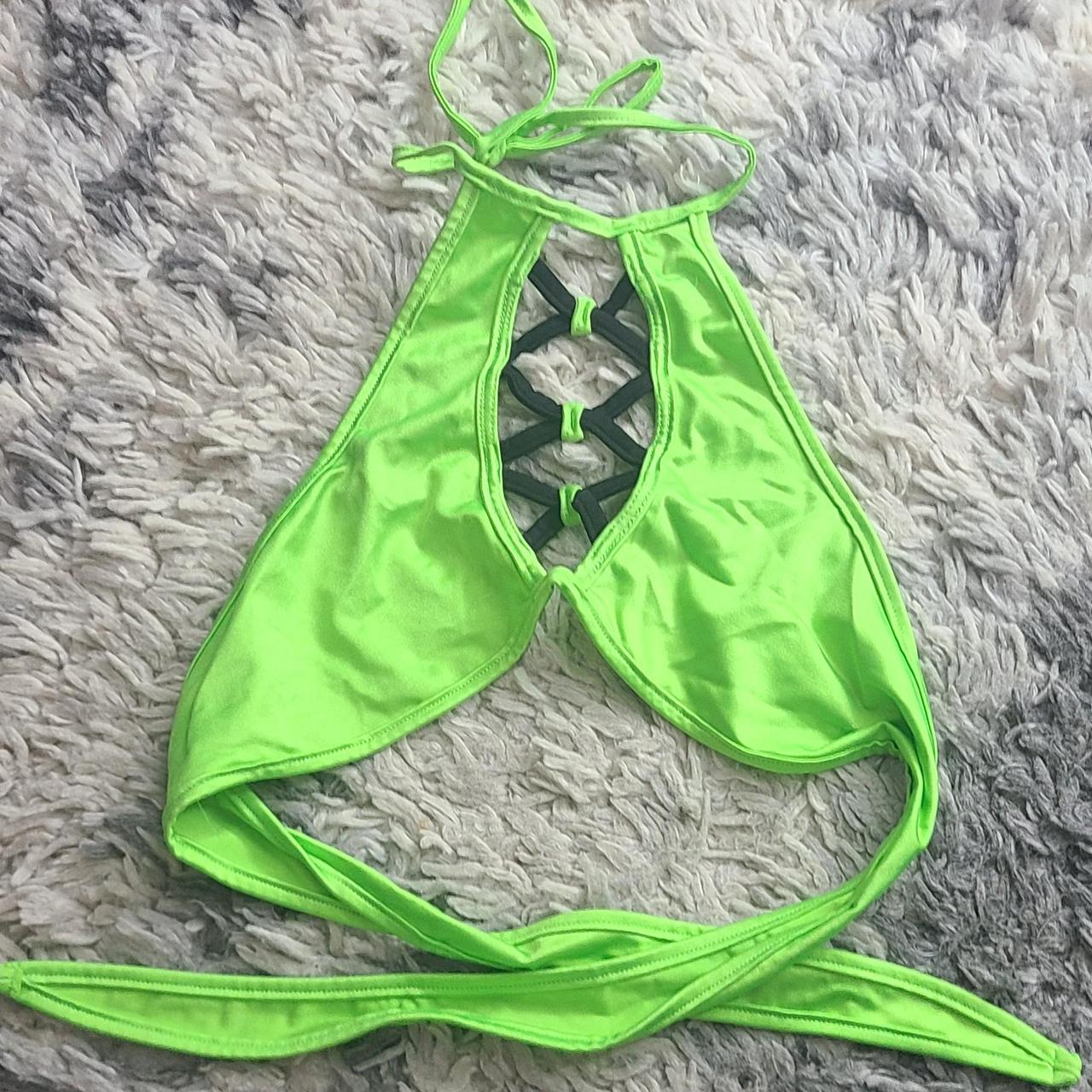 Green triangle top. One small #festival #rave #top... - Depop