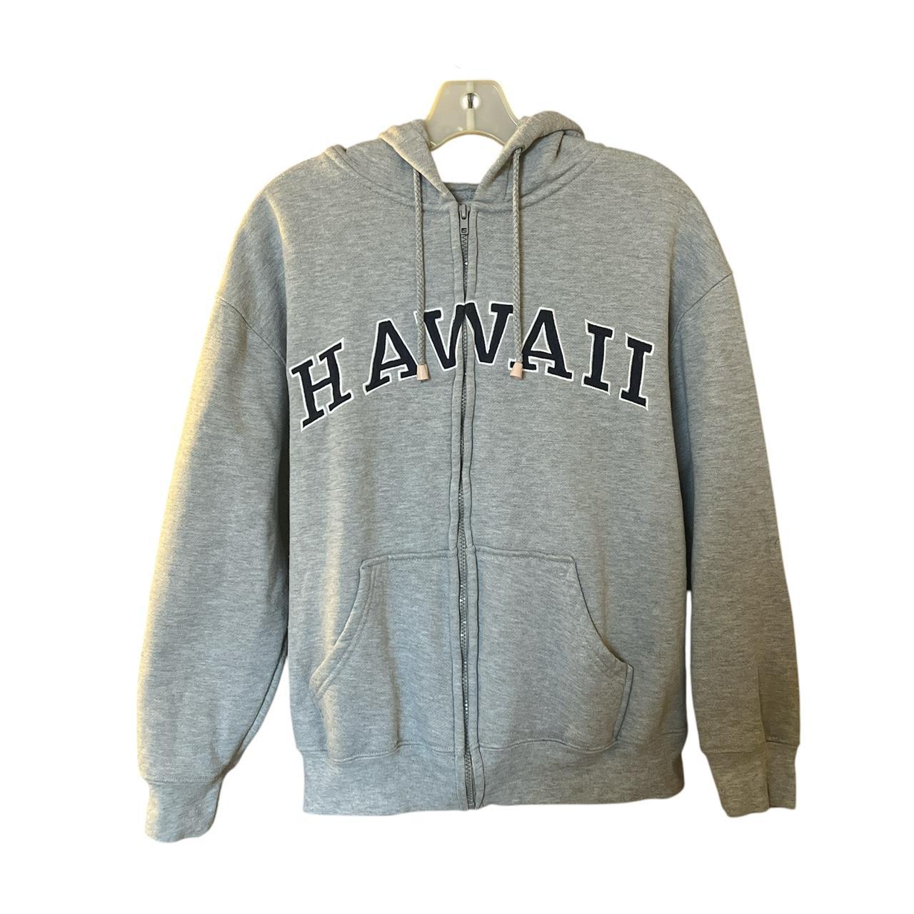 Gray Hawaii Zip-Up Hoodie Size: Medium Brand: BaBa... | Depop