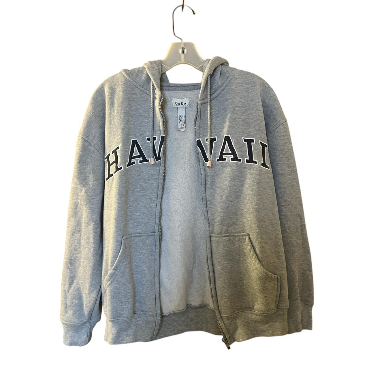 Gray Hawaii Zip-Up Hoodie Size: Medium Brand: BaBa... | Depop