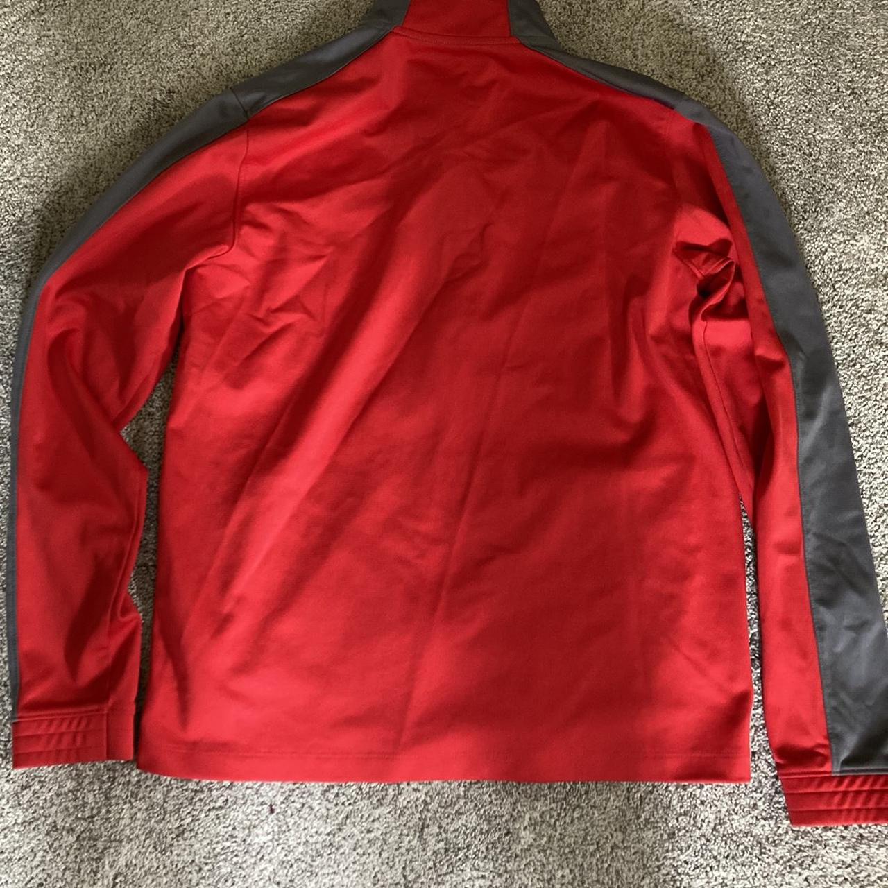 UnderArmor Small Track Jacket Red with grey accent... - Depop